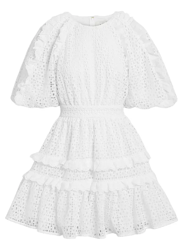 Aje Aveline Broderie Anglaise Mini Dress - White