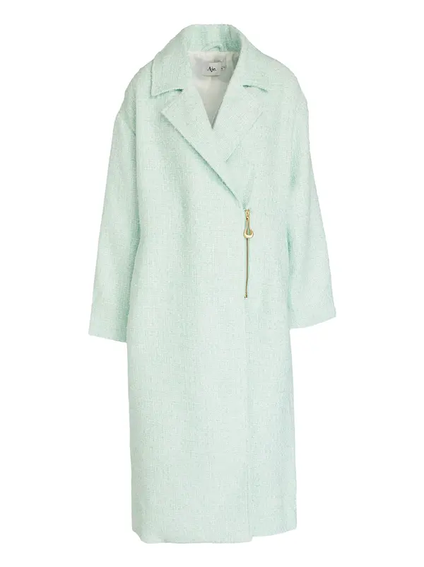 Aje Aurore Metallic Bouclé-tweed Coat - Mint