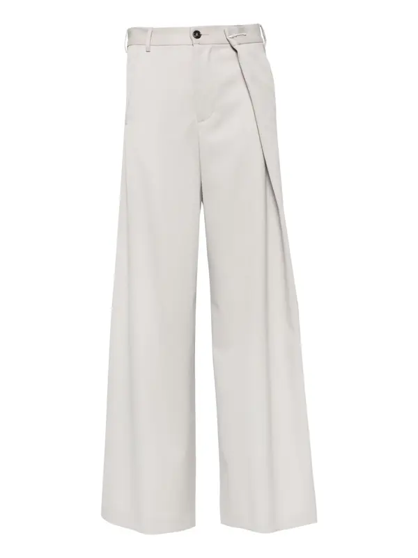 MAISON MARGIELA Pleated Wide-leg Trousers - Neutrals