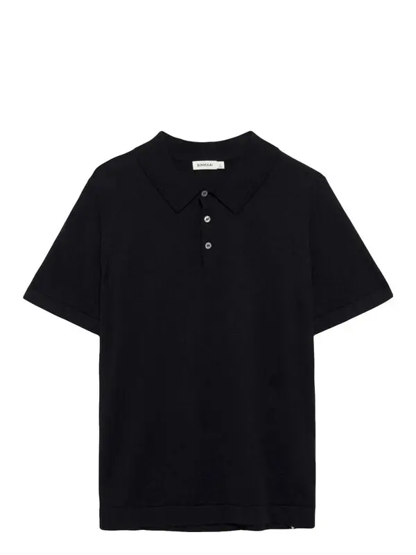 Simkhai Barron Cotton Polo Shirt - Black