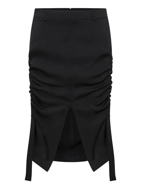 DION LEE Cinch Midi Skirt - Black