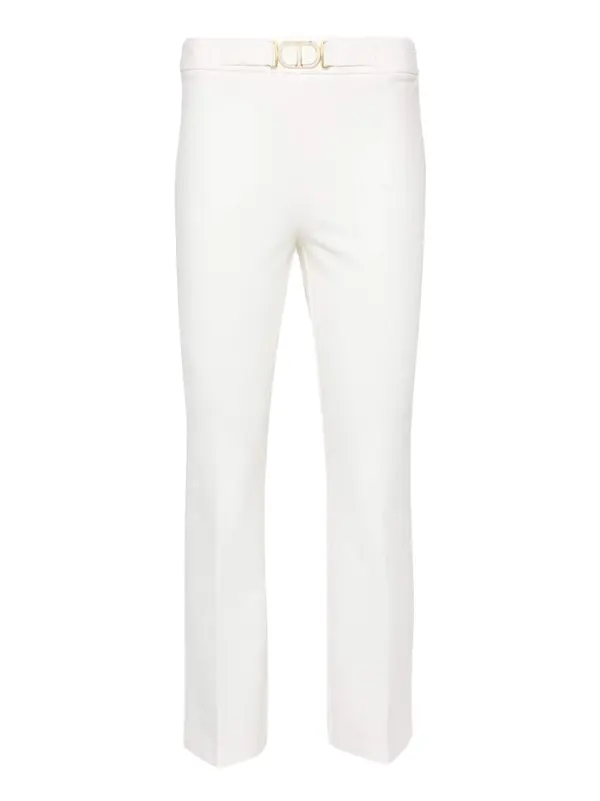 TWINSET Logo-plaque Straight-leg Trousers - White