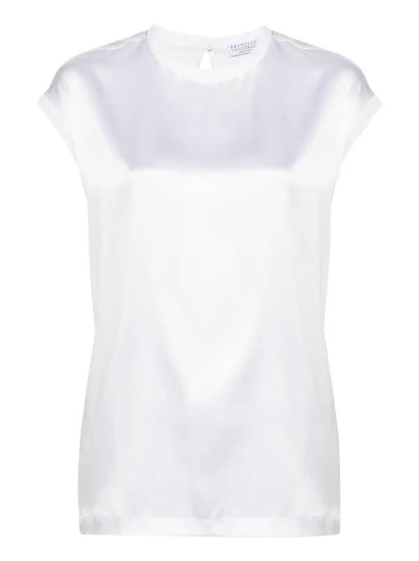 Brunello Cucinelli Stretch-silk Top - White