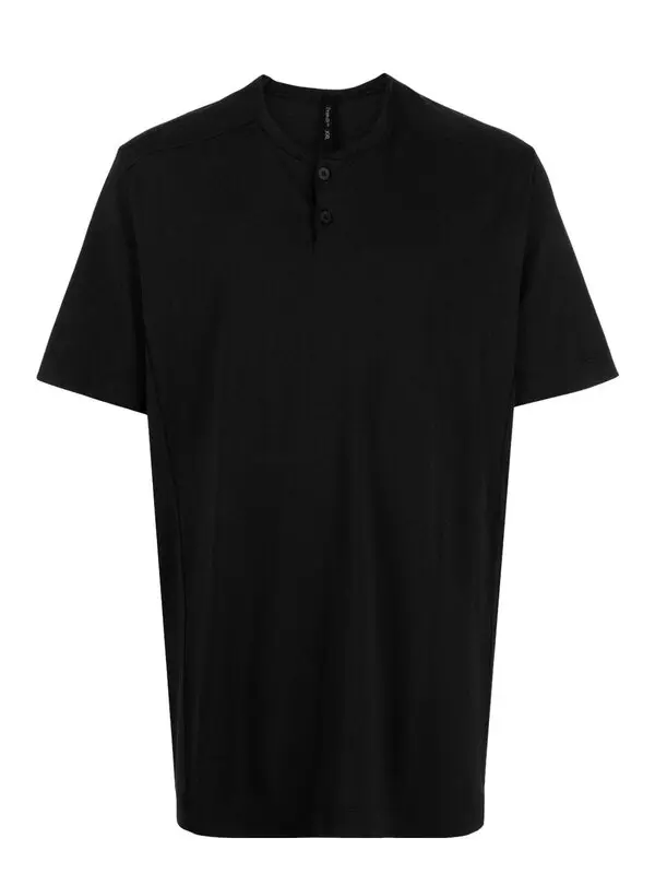 Transit Button-fastening Cotton T-shirt - Black