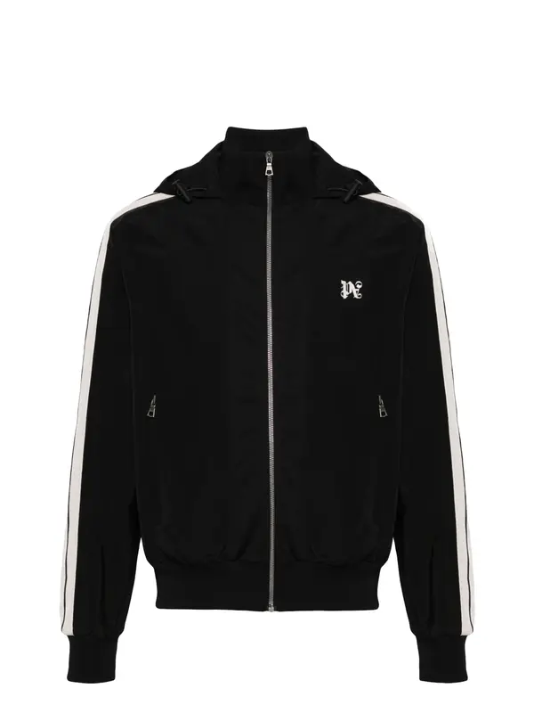 Palm Angels Monogram-embroidered Track Jacket - Black