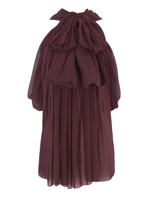 Saint Laurent Lavalliere Neck Blouse - Bordeaux Fonce