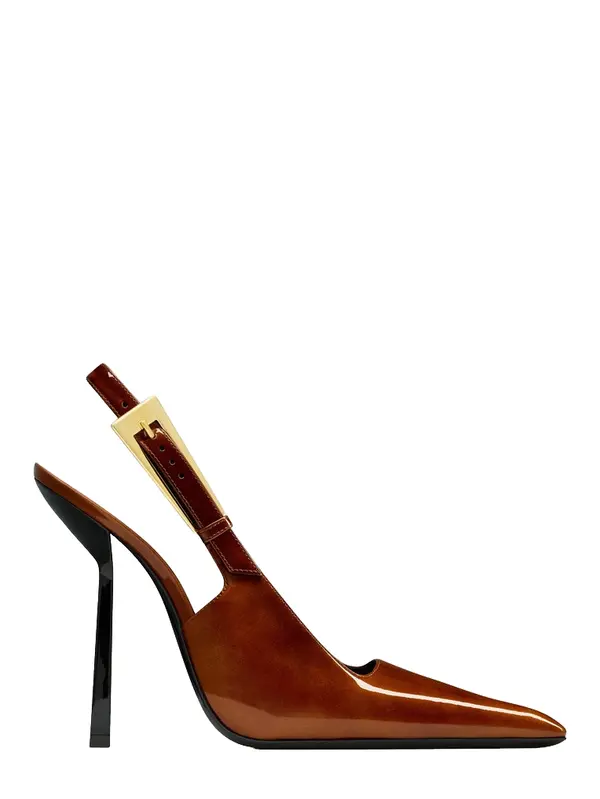 Saint Laurent Lee Slingback Pumps - Chataigne