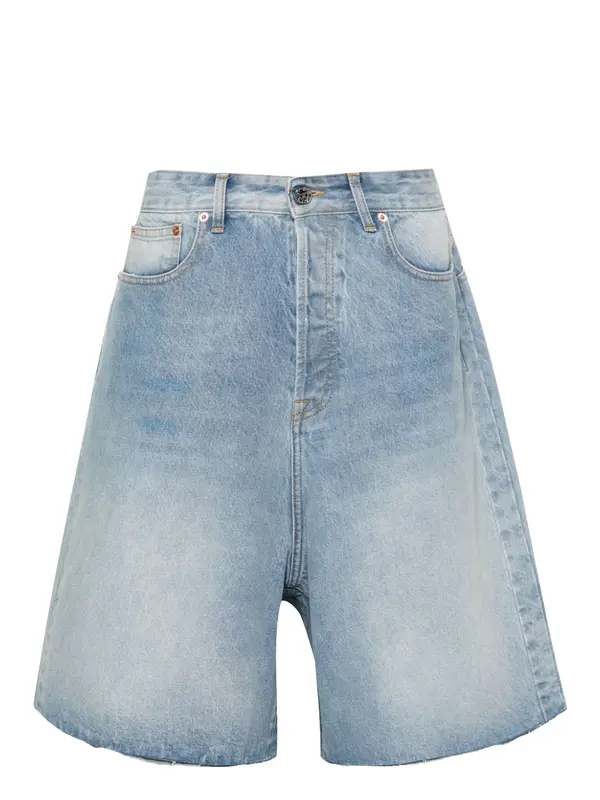 Vetements Mid-rise Wide-leg Denim Shorts - Blue