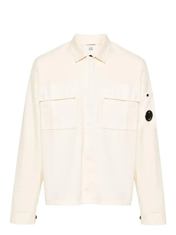 C.P. COMPANY Lens-detail Cotton Shirt - Neutrals