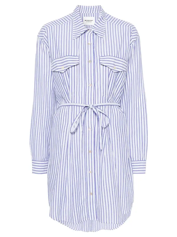 MARANT ETOILE Liliane Striped Shirt Dress - Blue