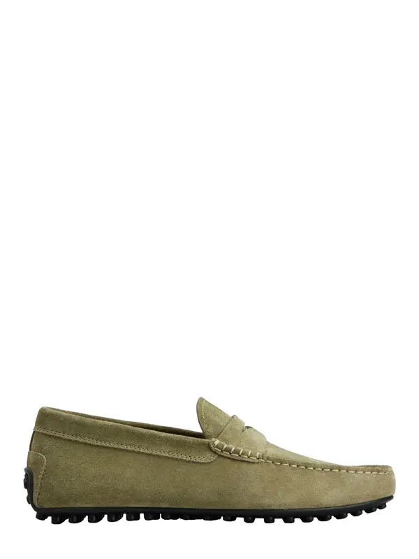 TOD'S City Gommino Suede Loafers - Green