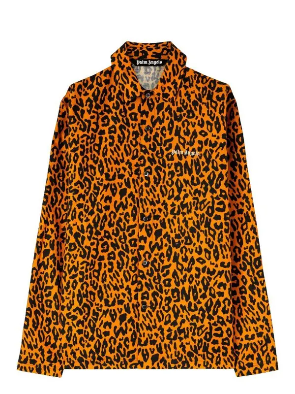 Palm Angels Cheetah-print Track Shirt - Orange