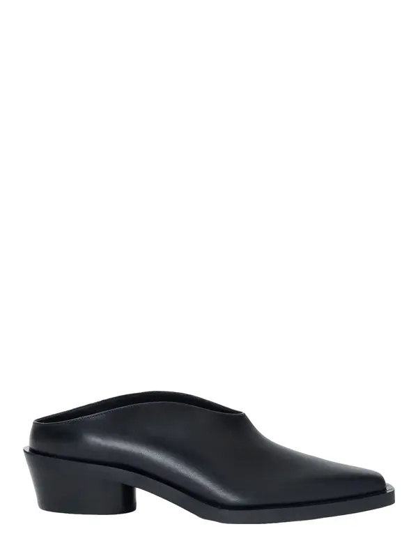 Proenza Schouler Bronco Leather Mules - Black