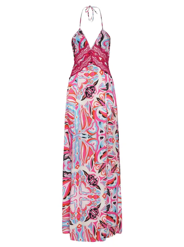 Philipp Plein Abstract-print Maxi Dress - Pink
