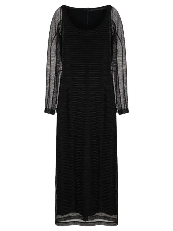 GLORIA COELHO Slit-sleeve Mesh Dress - Black