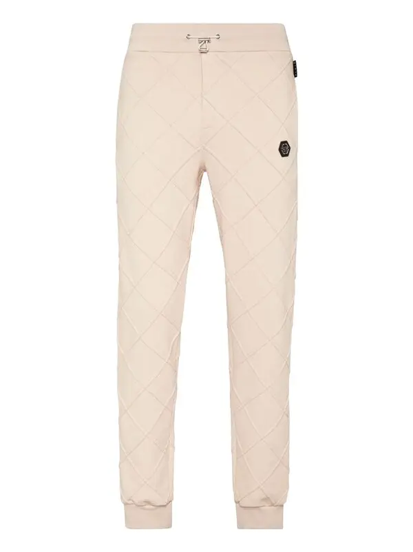 Philipp Plein Logo-appliqué Quilted Track Pants - Neutrals