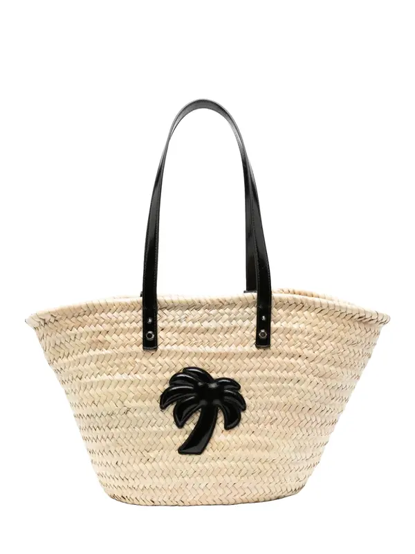Palm Angels Palm-appliqué Basket Bag - Neutrals