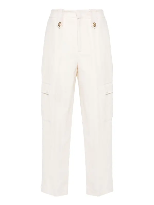 TWINSET Logo-plaque Twill Trousers - Neutrals