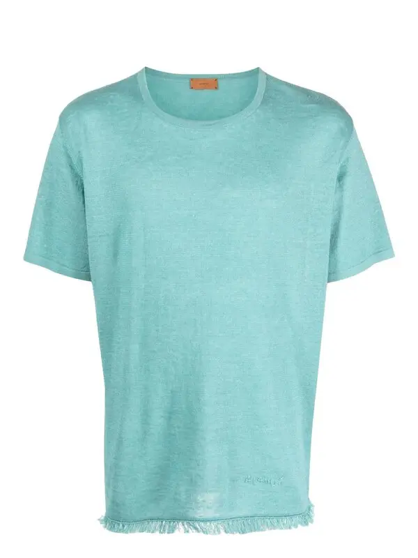 Alanui Fine-knit Linen T-shirt - Blue