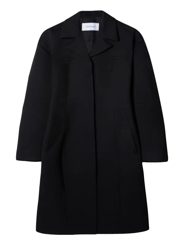 Off-White Round Techno Gab Coat - Black