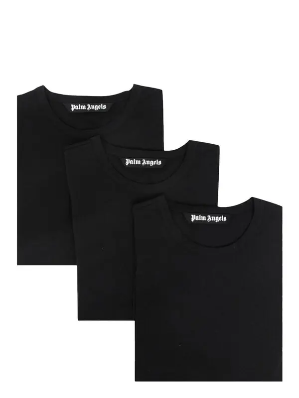 Palm Angels Round-neck Short-sleeve T-shirt - Black
