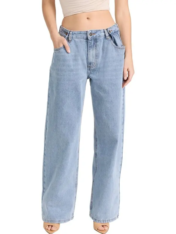 Lioness Wide Leg Jeans - Washed Blue