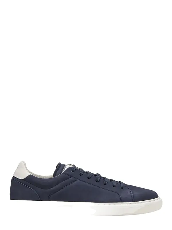 Brunello Cucinelli Nubuck Calfskin Low-top Sneakers - Dark Blue