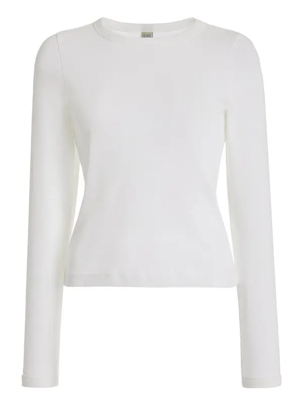 FLORE FLORE Max Long-sleeve Organic Cotton Top - White