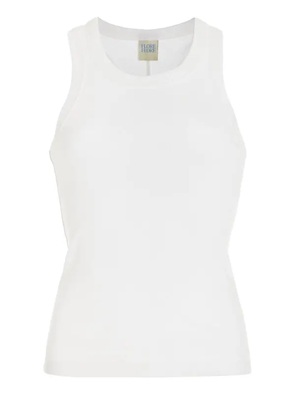 FLORE FLORE Hannah Cotton Tank Top - White