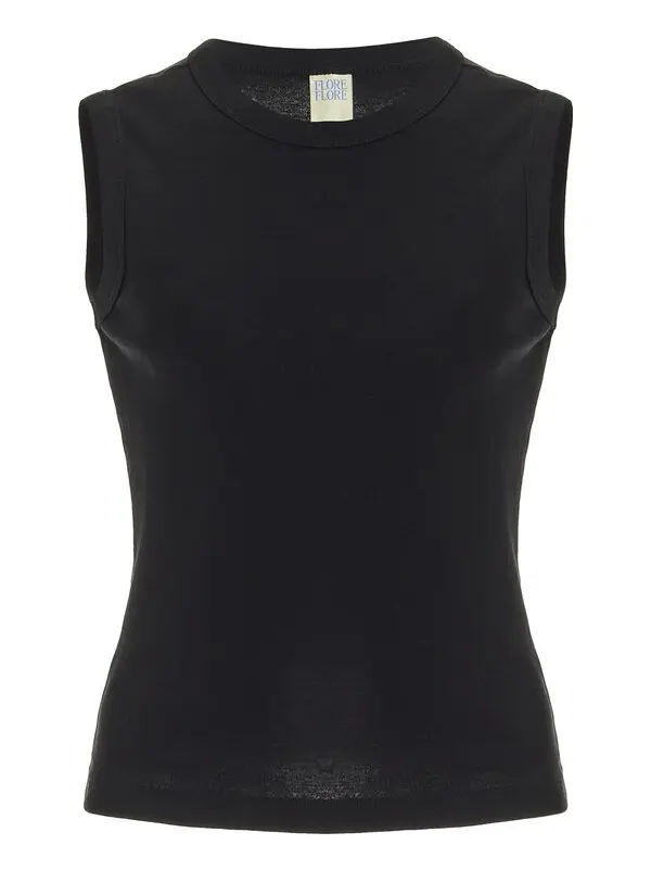 FLORE FLORE Esmé Organic Cotton Tank Top - Black