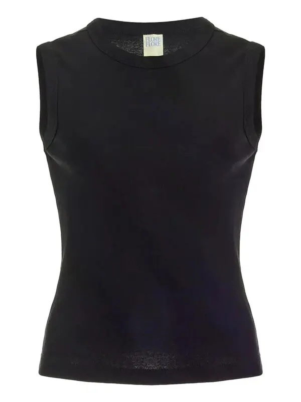 FLORE FLORE Esmé Organic Cotton Tank Top - Black
