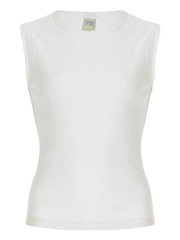 FLORE FLORE Esmé Organic Cotton Tank Top - White