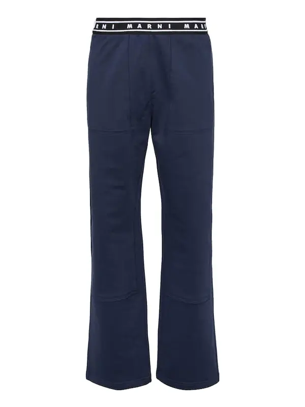 Marni Cotton Straight Pants - Blue