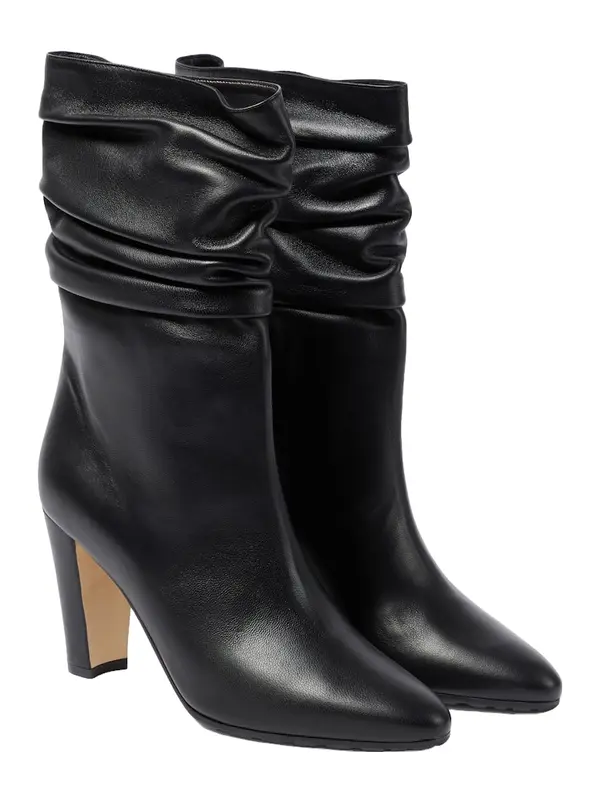Manolo Blahnik Calasso Leather Ankle Boots - Black