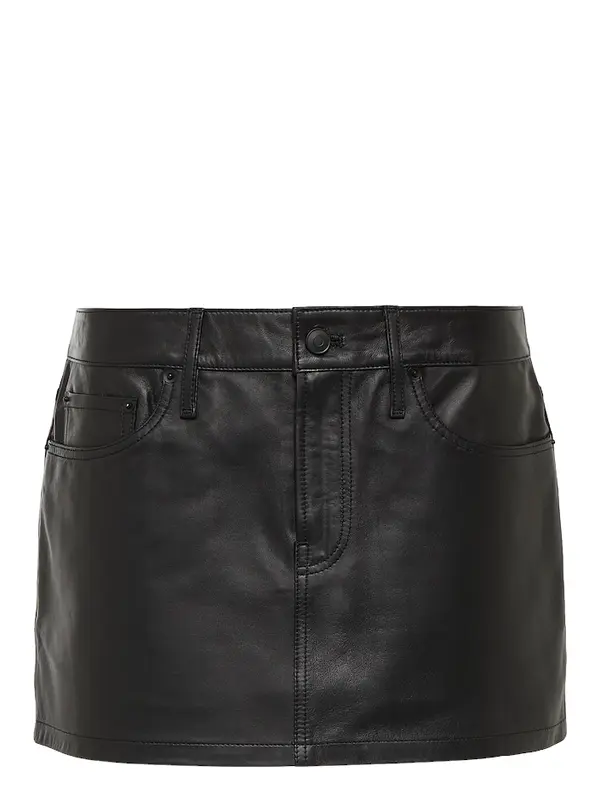 Wardrobe.NYC Micro Leather Miniskirt - Black