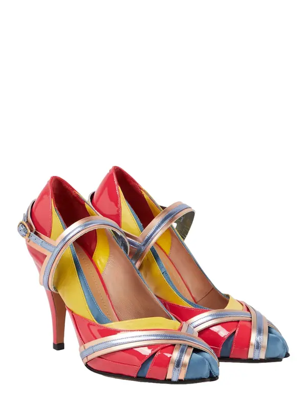 MAISON MARGIELA Tabi Embellished Leather Pumps - Multicoloured