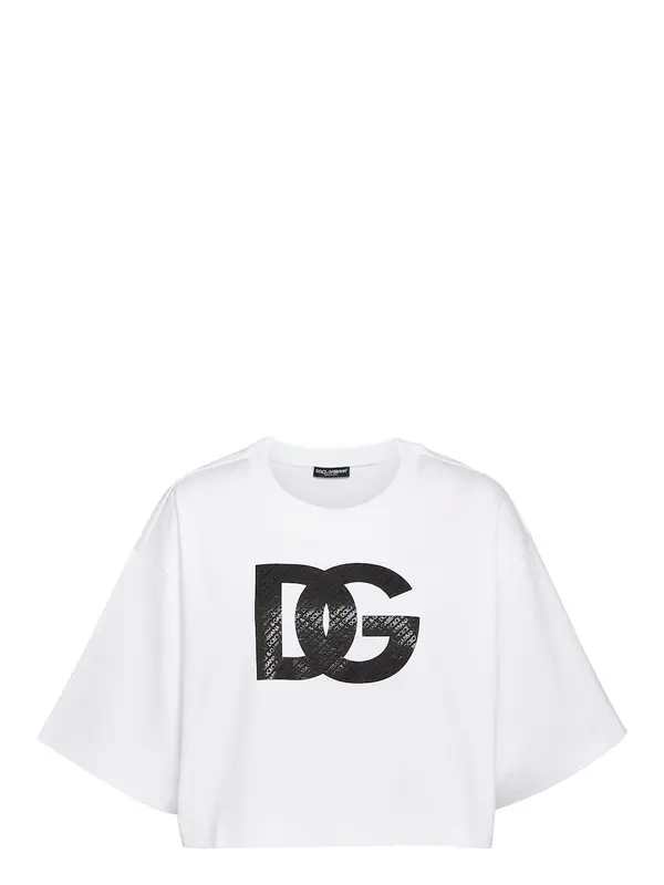 Dolce & Gabbana Logo Cotton Jersey T-shirt - White