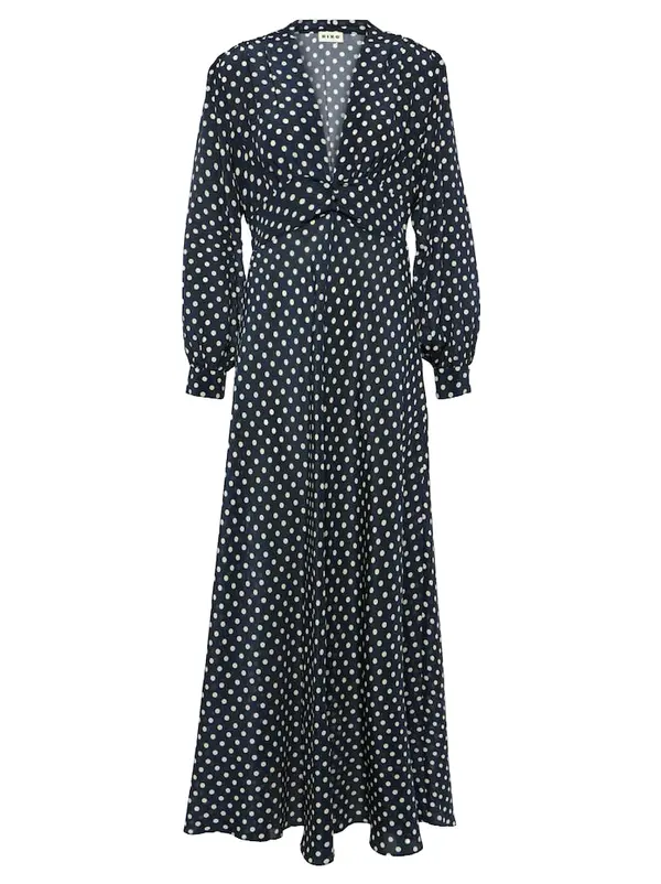 Rixo Emory Polka-dot Maxi Dress - Blue