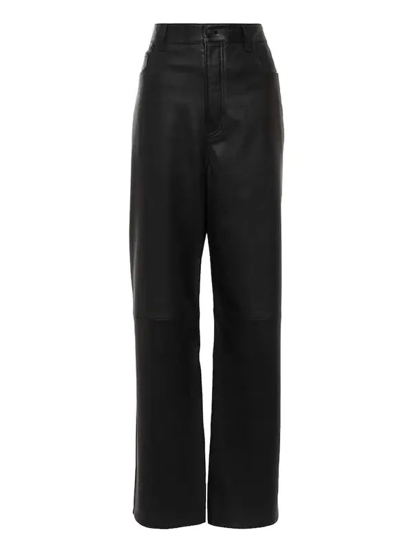 Wardrobe.NYC High-rise Wide-leg Leather Trousers - Black