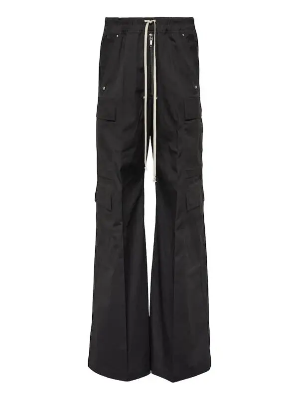 Rick Owens Bela Cotton-blend Wide-leg Pants - Black