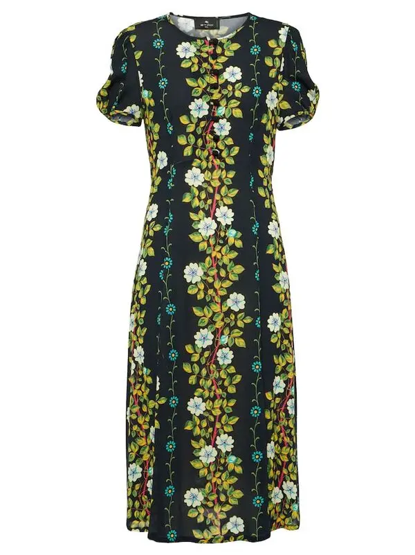 Etro Floral Print Midi Dress - Multicoloured