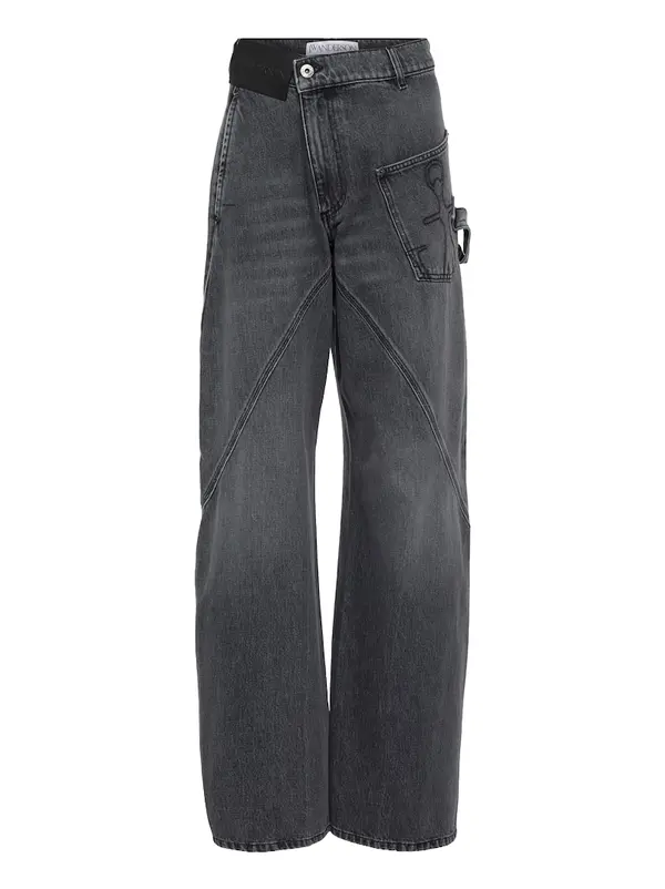 JW Anderson Twisted High-rise Straight Jeans - Grey