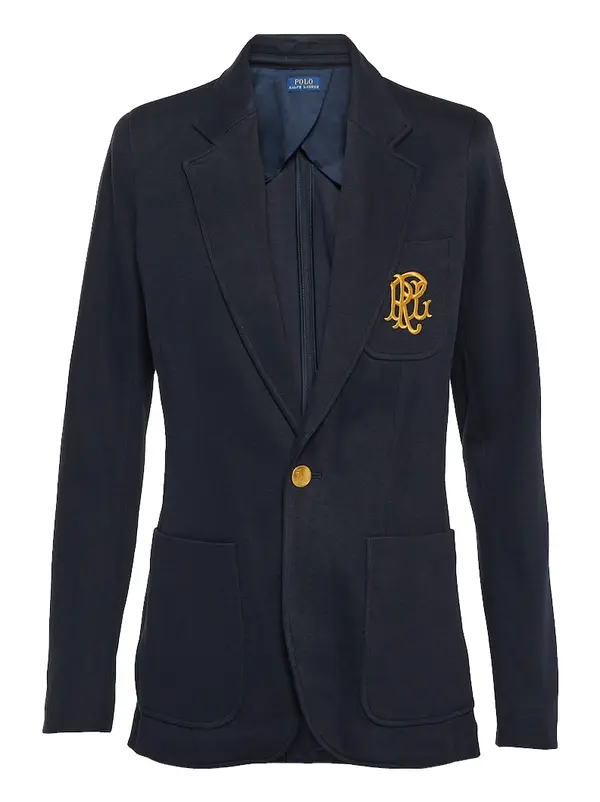 Polo Ralph Lauren Embroidered Cotton-blend Blazer - Blue