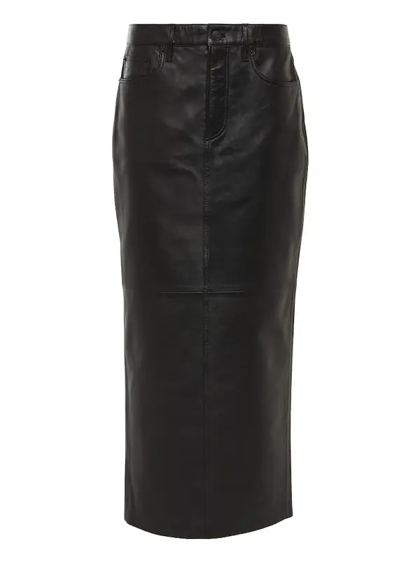 Wardrobe.NYC Back-slit Leather Maxi Skirt - Black