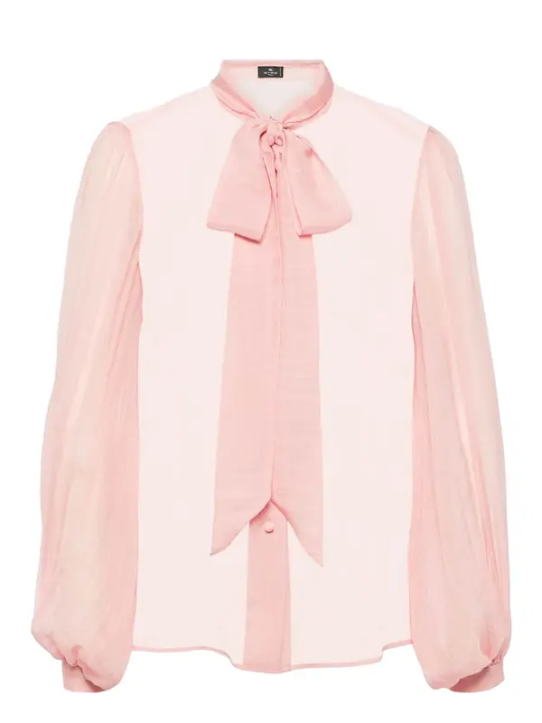 Etro Bow-detail Silk Blouse - Pink