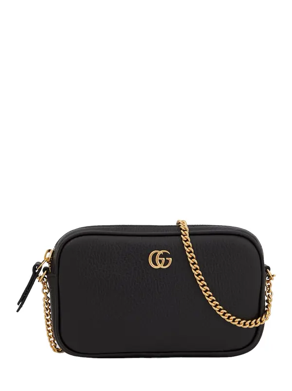 Gucci Gg Marmont Mini Leather Shoulder Bag - Black