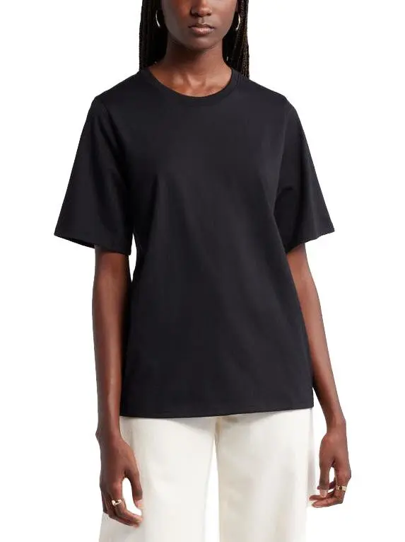 Nordstrom Relaxed Fit Pima Cotton Crewneck T-shirt - Black