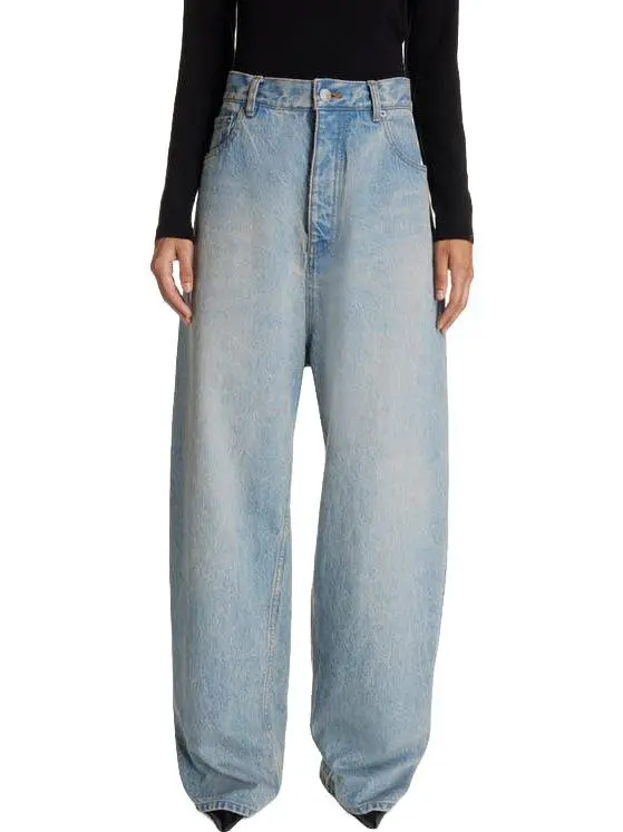 Balenciaga Baggy Straight Leg Jeans - Light Indigo/madder