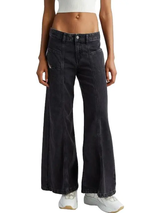 DIESEL® Akii Wide-leg Jeans - Black/denim