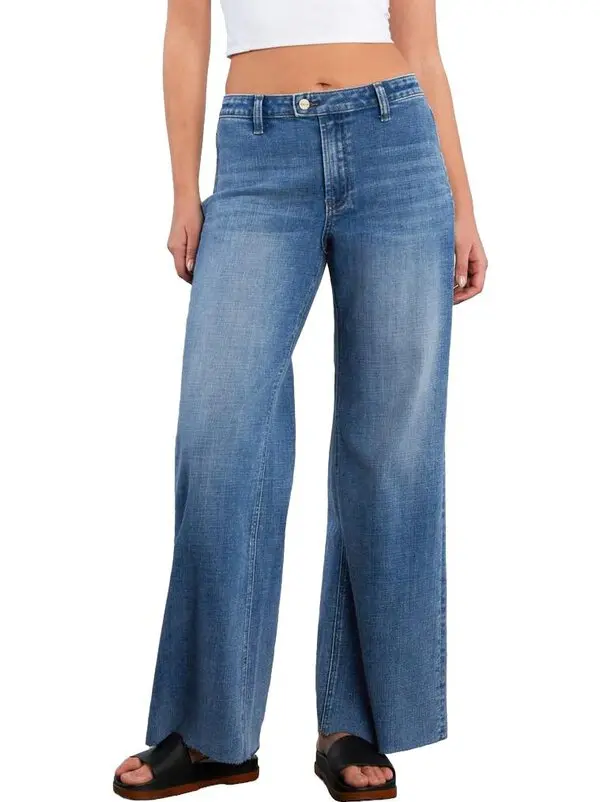 HINT OF BLU Flat Front Wide Leg Jeans - Ace Blue